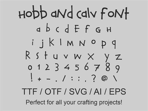 Hobb Calv Font Ttf Otf Svg Eps Silhouette Circuit Crafting Gifts