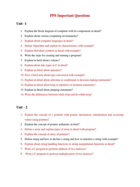 pps important questions pdf pointer computer programming c programming language