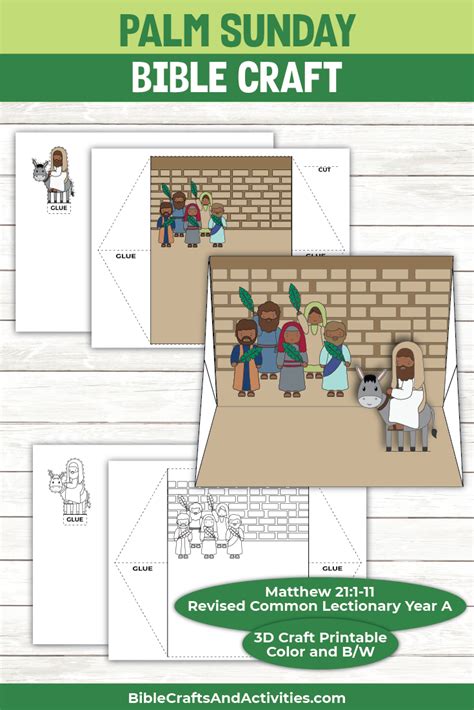 Printable Diorama Craft For Palm Sunday Illustrating Jesus Triumphal