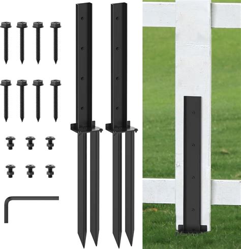 Amazon Pack Fence Post Anchor Kit Heavy Duty Steel Fence Post
