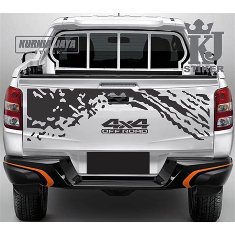 Jual STIKER MOBIL STRIPING PINTU BELAKANG MOBIL MITSUBISHI STRADA