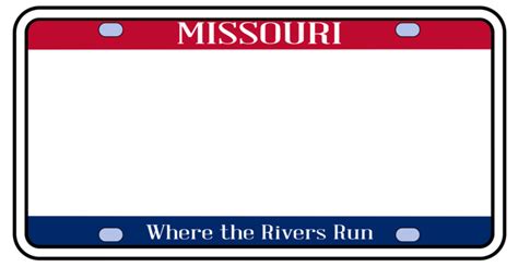 Blank Missouri License Plate Flag Missouri Copy Space Isolated PNG