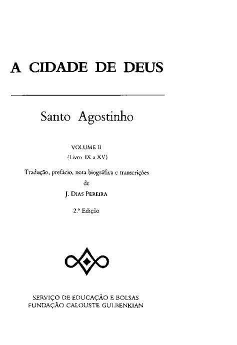 A Cidade De Deus Vol I Livros I A Viii By Augustine Of Off