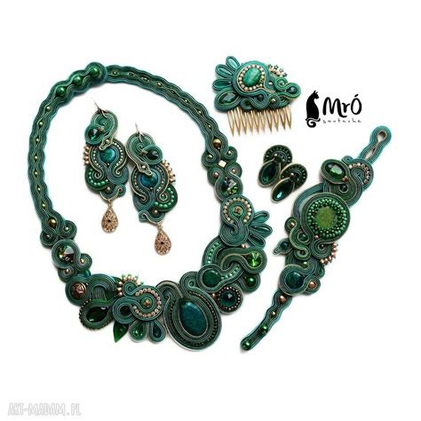 isobelle bransoletka soutache ręczne wykonanie sutasz szmaragdowa
