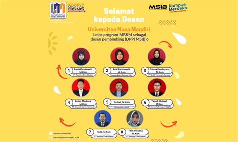 Dosen Universitas Nusa Mandiri Unm Lolos Dosen Pendamping Program