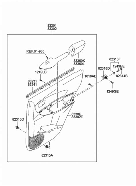 83302 2E030 2K Genuine Hyundai Panel Complete Rear Door Trim RH