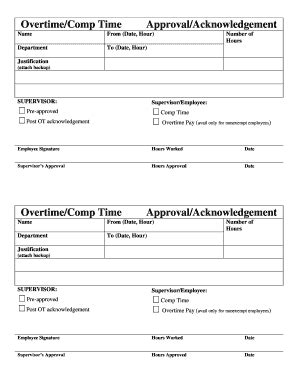 Overtime Comp Time Form Co Fairbanks Ak Fill And Sign Printable