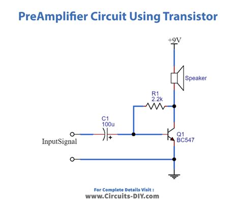 Simple Preamplifier Circuit Using BC547 Transistor