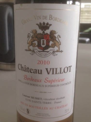 Laurent Musset Château Villot Bordeaux Supérieur Vivino Australia