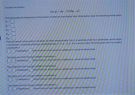 solved consider the function f x y 4x−x2 16y−y2 find and