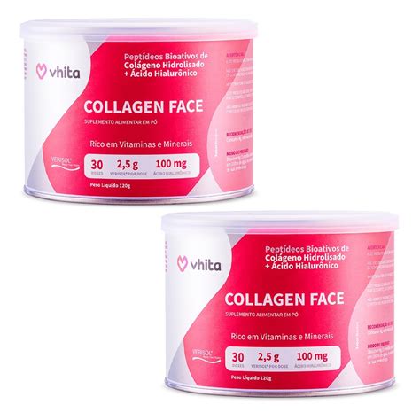 Kit 2 Collagen Face Peptídeos Bioativos de Colágeno Hidrolisado