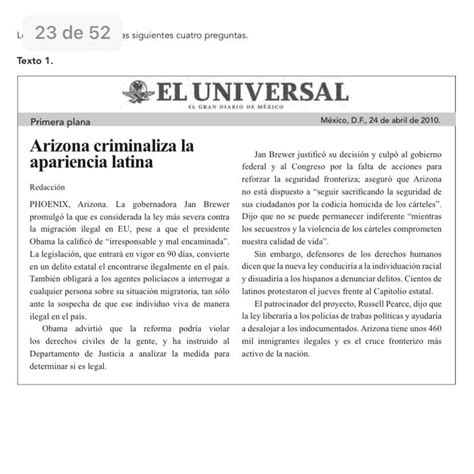 Qué tipo de textos periodísticos son el 1 y 2 A El texto 1 es una