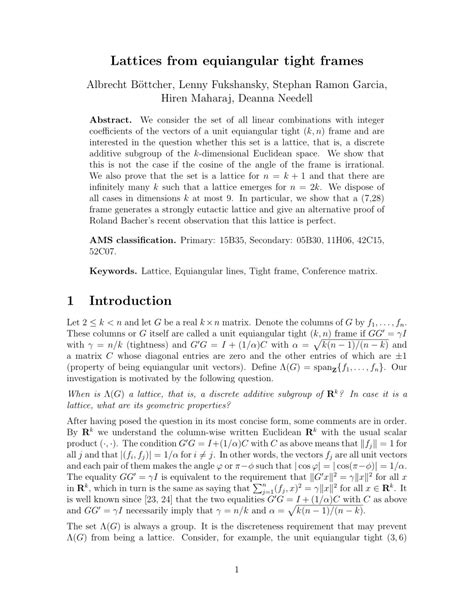 pdf lattices from equiangular tight frames