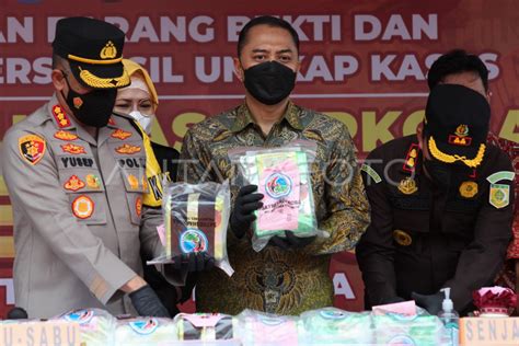 PEMUSNAHAN BARANG BUKTI NARKOBA ANTARA Foto