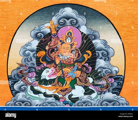 Colourful Tibetan Buddhist Thangka Tanka Painting Stock Photo Alamy