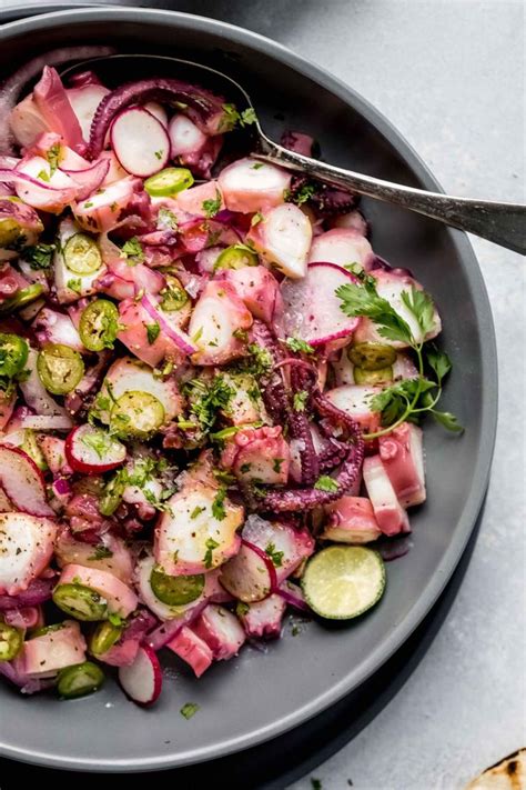 Octopus Ceviche Aka Ceviche De Pulpo Combines Tender Octopus With