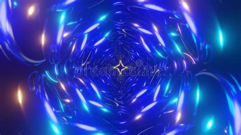 Pulsating Blue Yellow Futuristic Multicolor Psychedelic Hypnotic Vj Seamless Loop Stock Footage