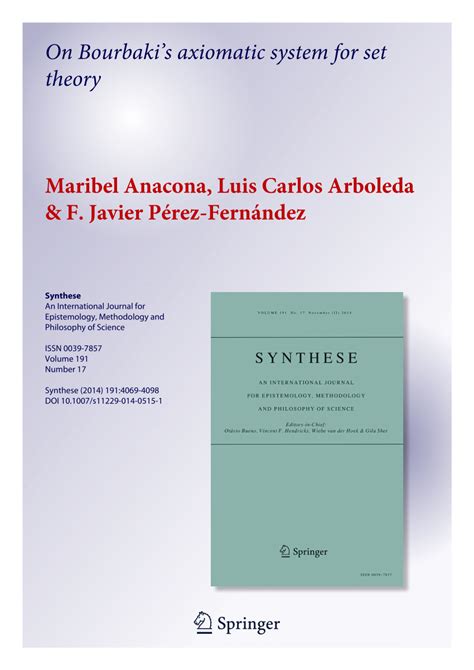 pdf on bourbaki s axiomatic system for set theory