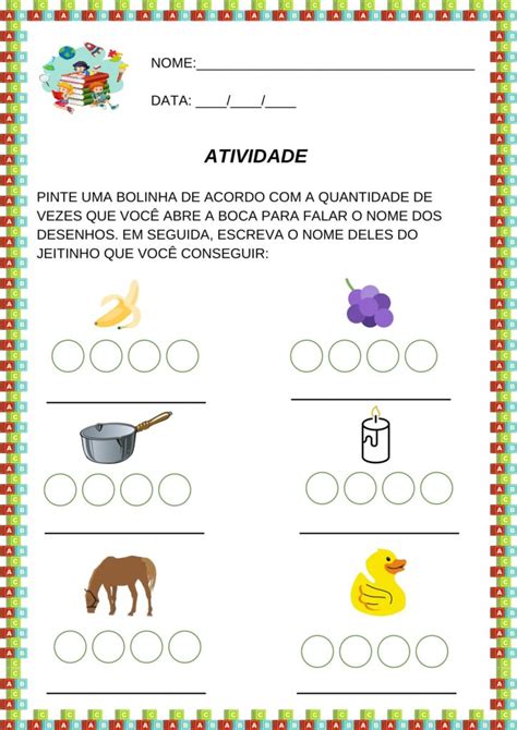 Ano Atividades De Alfabetiza O Consci Ncia Fonol Gica Cuca
