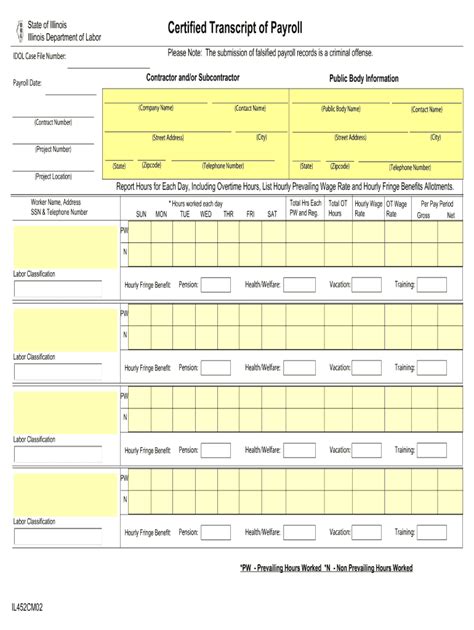 Illinois Certified Payroll Form Fill Out Sign Online DocHub