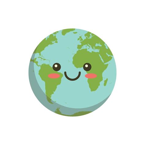 Icono Del Logotipo De La Tierra Sonriente Personaje De Bola De Planeta