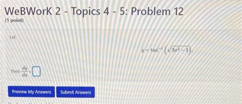 solved webwork 2 topics 4 5 problem 12 1 point letif