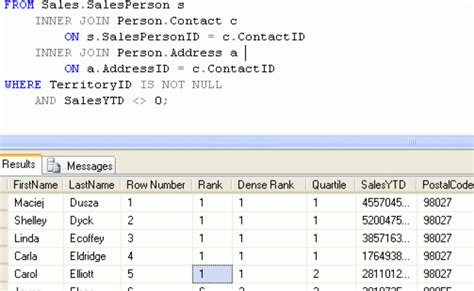 sql server tutorial ranking functions in sql server row number rank dense rank ntile otosection