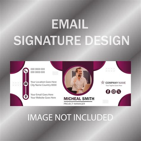 Plantilla de diseño de firma de correo electrónico Vector Premium