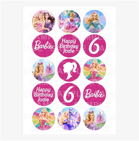 Printable Barbie Cupcake Toppers