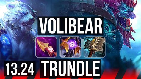 VOLIBEAR Vs TRUNDLE TOP 10 Solo Kills 500 Games Dominating KR