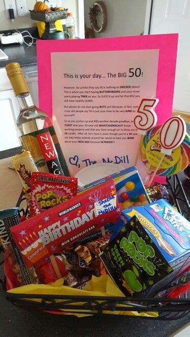 50th Birthday Gift Basket 50th Birthday Gifts Diy 50 Birthday Gift