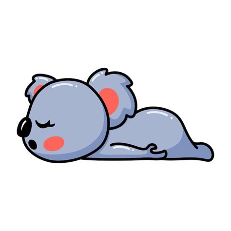 Dessin Anim Mignon B B Koala Endormi Vecteur Premium
