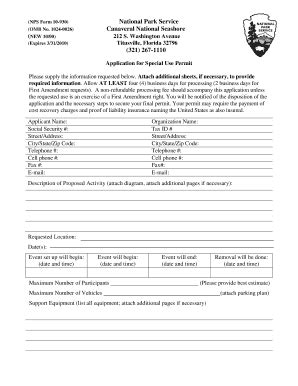 Fillable Online Nps National Park Service Canaveral National Seashore