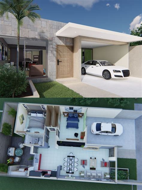 Fachada De Plano De Casa X Metros Una Planta House Sweet Home
