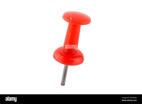 Red Push Pin Isolated On White Background Stock Photo Alamy