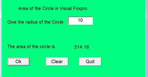 free programming source codes and computer programming tutorials area of the circle in visual