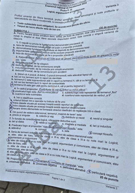 Bacalaureat 2024 Subiectele la Logică proba la alegere Ce au avut