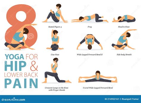 Yoga Poses Or Asana Posture For Workout In Hip And Lower Back Pain