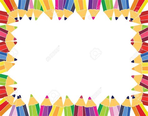 Colorful Pencils School Border