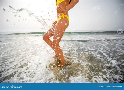 Woman Running On The Beach Stock Image Image Of People 54327805