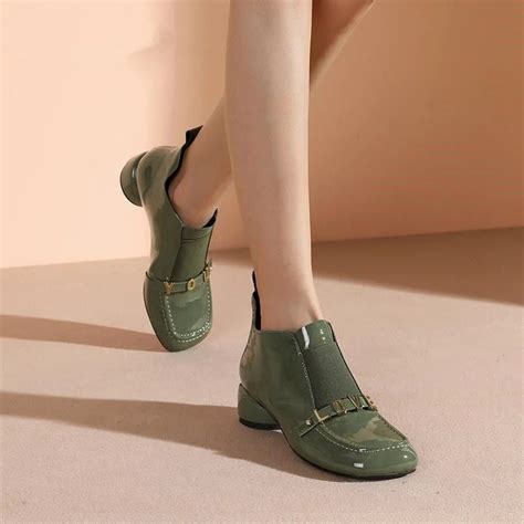 Fhanchu Patent Leather Naked Boots Woman New Autumn Chelse Shoes