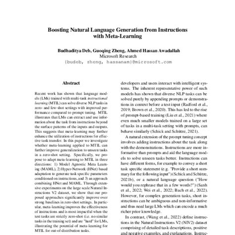 boosting natural language generation from instructions with meta learning acl anthology