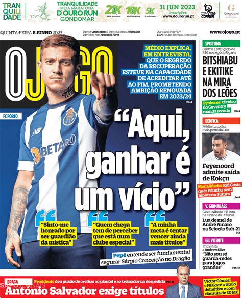 O Jogo 8 jun 2023 Jornais e Revistas SAPO pt Última hora e