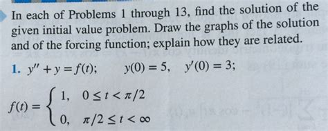 solved in each of problems 1 through 13 find the solution