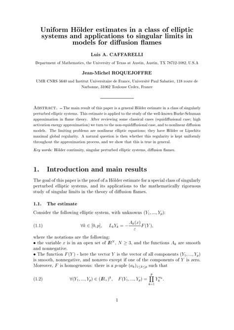 pdf uniform hlder estimates in a class of elliptic systems and applications to singular