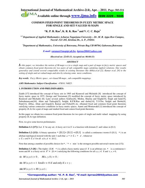 pdf common fixed point theorems in fuzzy metric space for single and set valued m maps