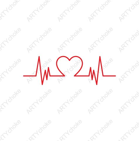 Heart Beat Files Prepared For Cricut SVG Clip Art Digital Etsy