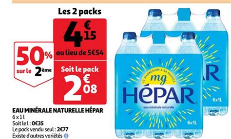 Promo Eau Minérale Naturelle Hépar chez Auchan iCatalogue fr