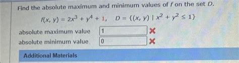 [solved] find the absolute maximum and minimum values of