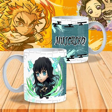 Diseños Plantillas Para Tazas Demon Slayer Sublimación M2